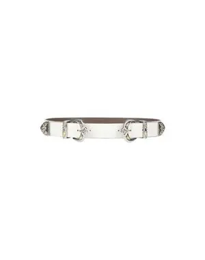 Maje Leather Belt With Appliqués - White