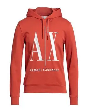 Armani Exchange Man Sweatshirt Black Size Xxl Cotton, Elastane Red