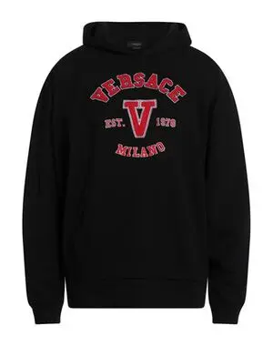 Versace VERSACE Appliquéd Logo Hooded Sweatshirt Black