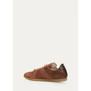MAISON MARGIELA Replica Mixed Leather Low-top Sneakers - Brown