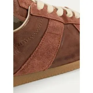 MAISON MARGIELA Replica Mixed Leather Low-top Sneakers - Brown