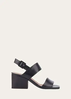 Aquatalia Rayma Leather Slingback Sandals - Black