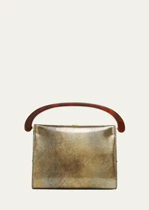 Dries Van Noten Dries Van Noten Lizard-Embossed Top-Handle Bag - 957 Oxyde