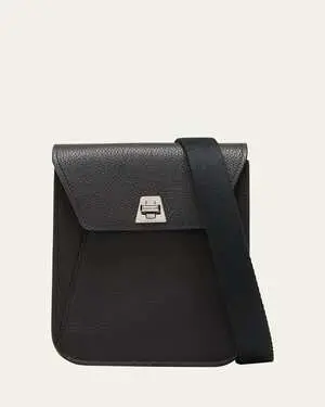 Akris Anouk Mini Leather Messenger Bag - Black