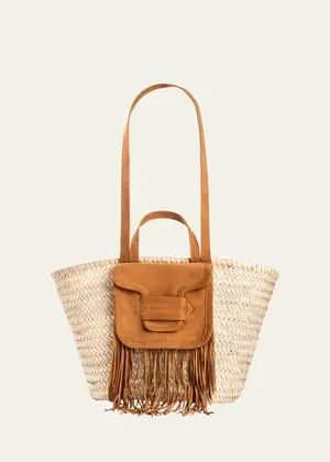 Pierre Hardy Raffia And Suede Tote Bag