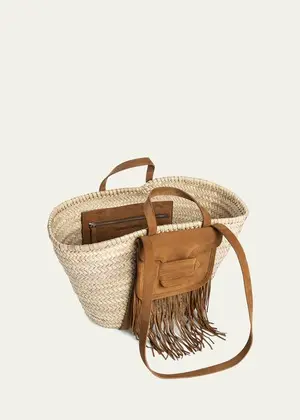 Pierre Hardy Raffia And Suede Tote Bag