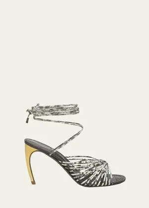 FERRAGAMO Atena Caged Ankle-wrap Sandals
