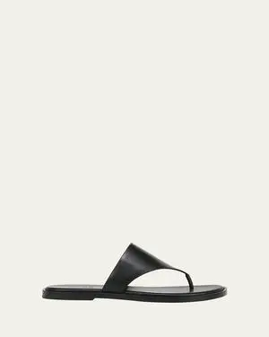 Vince Ellis Leather Slide Sandals - Black