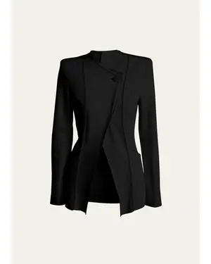 Giorgio Armani Stretch Viscose Asymmetrical Knit Jacket