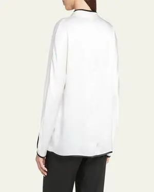 Giorgio Armani Tasseled Silk Blouse
