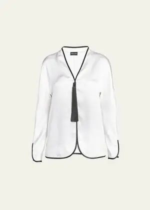 Giorgio Armani Tasseled Silk Blouse