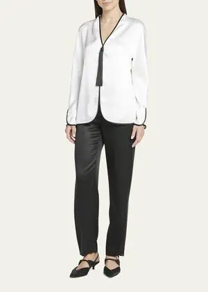 Giorgio Armani Tasseled Silk Blouse