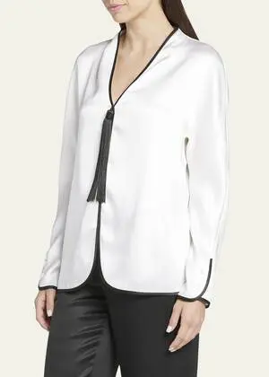 Giorgio Armani Tasseled Silk Blouse