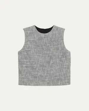 Theory Tweed Boxy Shell Top - Bkmu