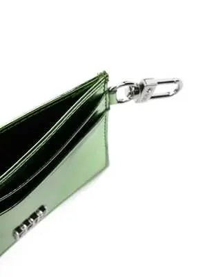Gcds Comma Mirror Leather Card Holder - Green