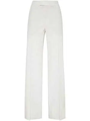 Brunello Cucinelli Pinstriped Linen-blend Trousers