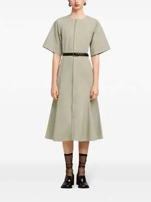 AMI Paris Short-sleeve Cotton Midi Dress