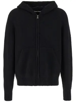 Palm Angels Logo-intarsia Zip Hoodie
