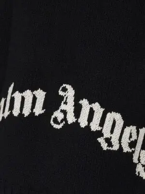 Palm Angels Logo-intarsia Zip Hoodie