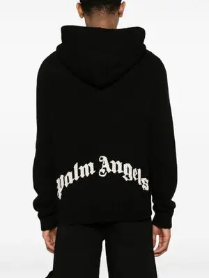 Palm Angels Logo-intarsia Zip Hoodie