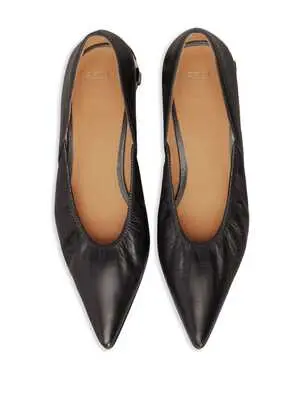 Ami Pointed-toe Leather Pumps - Black