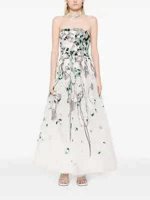 SAIID KOBEISY Sequinned Strapless Tulle Dress