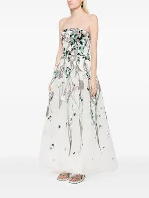 SAIID KOBEISY Sequinned Strapless Tulle Dress