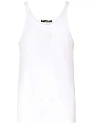 Dolce & Gabbana Logo Plaque Ribbed Tank Top