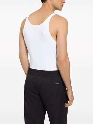 Dolce & Gabbana Logo Plaque Ribbed Tank Top