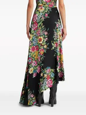 Etro Floral-print Asymmetric Skirt
