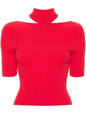 Cult Gaia Brianna Ribbed Knitted Top