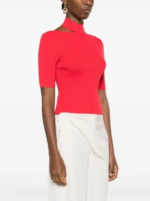 Cult Gaia Brianna Ribbed Knitted Top