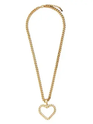 Moschino Heart Pendant Curb Chain Necklace - Gold