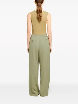 AMI Paris Straight-leg Twill Trousers - Green