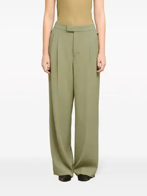 AMI Paris Straight-leg Twill Trousers - Green