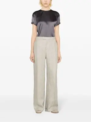 Brunello Cucinelli High-waist Tailored Wide-leg Linen Trousers