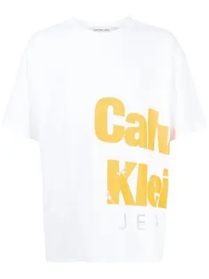 Calvin Klein Logo-print Stretch-cotton T-shirt - White
