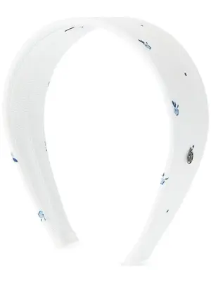 MAISON MICHEL Elizabeth Denim Headband - White