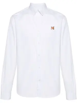 Maison Kitsuné Fox-patch Cotton Shirt - White