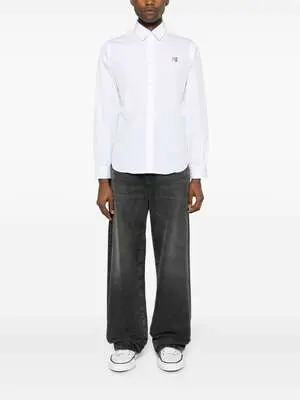 Maison Kitsuné Fox-patch Cotton Shirt - White