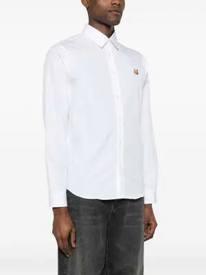 Maison Kitsuné Fox-patch Cotton Shirt - White