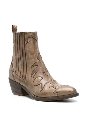 Sartore 45mm Leather Cowboy Boots - Brown