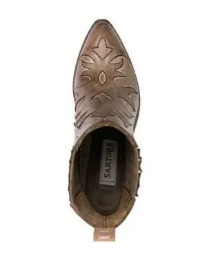 Sartore 45mm Leather Cowboy Boots - Brown
