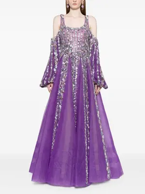 SAIID KOBEISY Sequined Tulle Gown