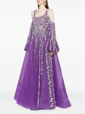 SAIID KOBEISY Sequined Tulle Gown