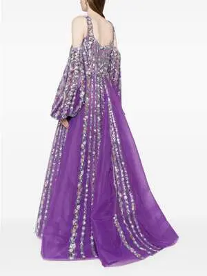 SAIID KOBEISY Sequined Tulle Gown