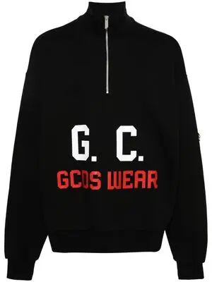 Gcds Logo-print Half-zipped Sweatshirt