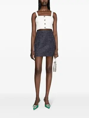 Alessandra Rich Checked Tweed Crop Top