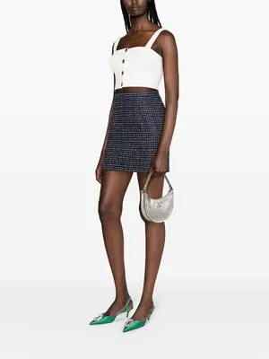Alessandra Rich Checked Tweed Crop Top
