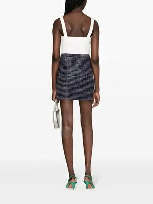 Alessandra Rich Checked Tweed Crop Top
